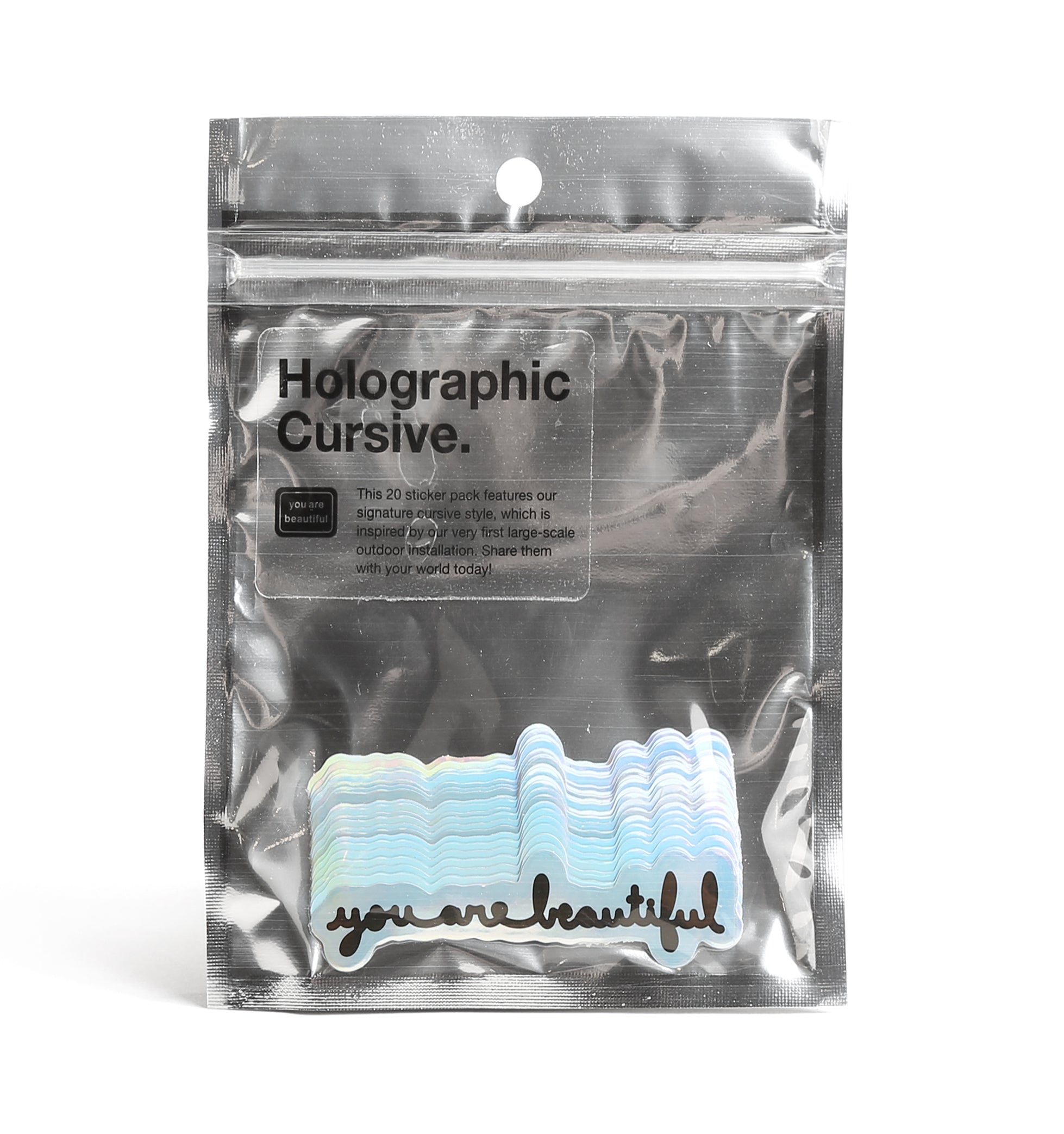 Cursive Holographic Stickers — You Are Beautiful