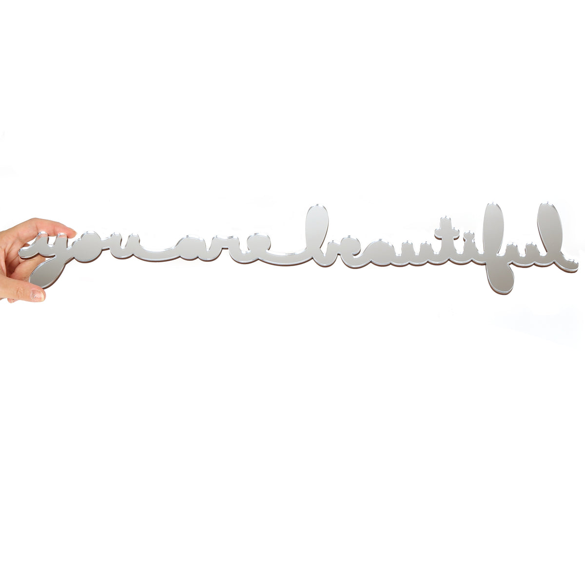 Mirrored Cursive Piece - Large — You Are Beautiful