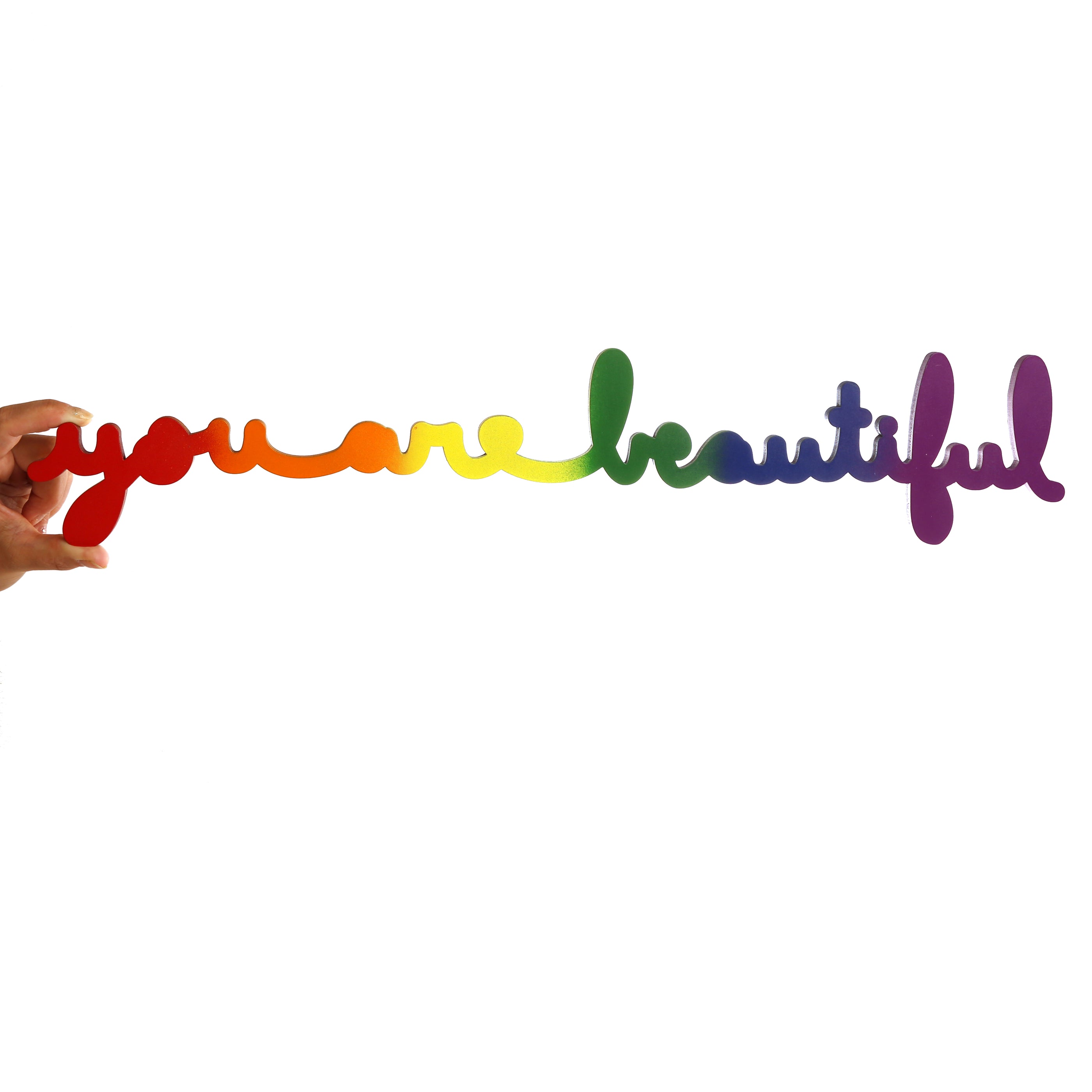 Rainbow Cursive Piece - Large — You Are Beautiful