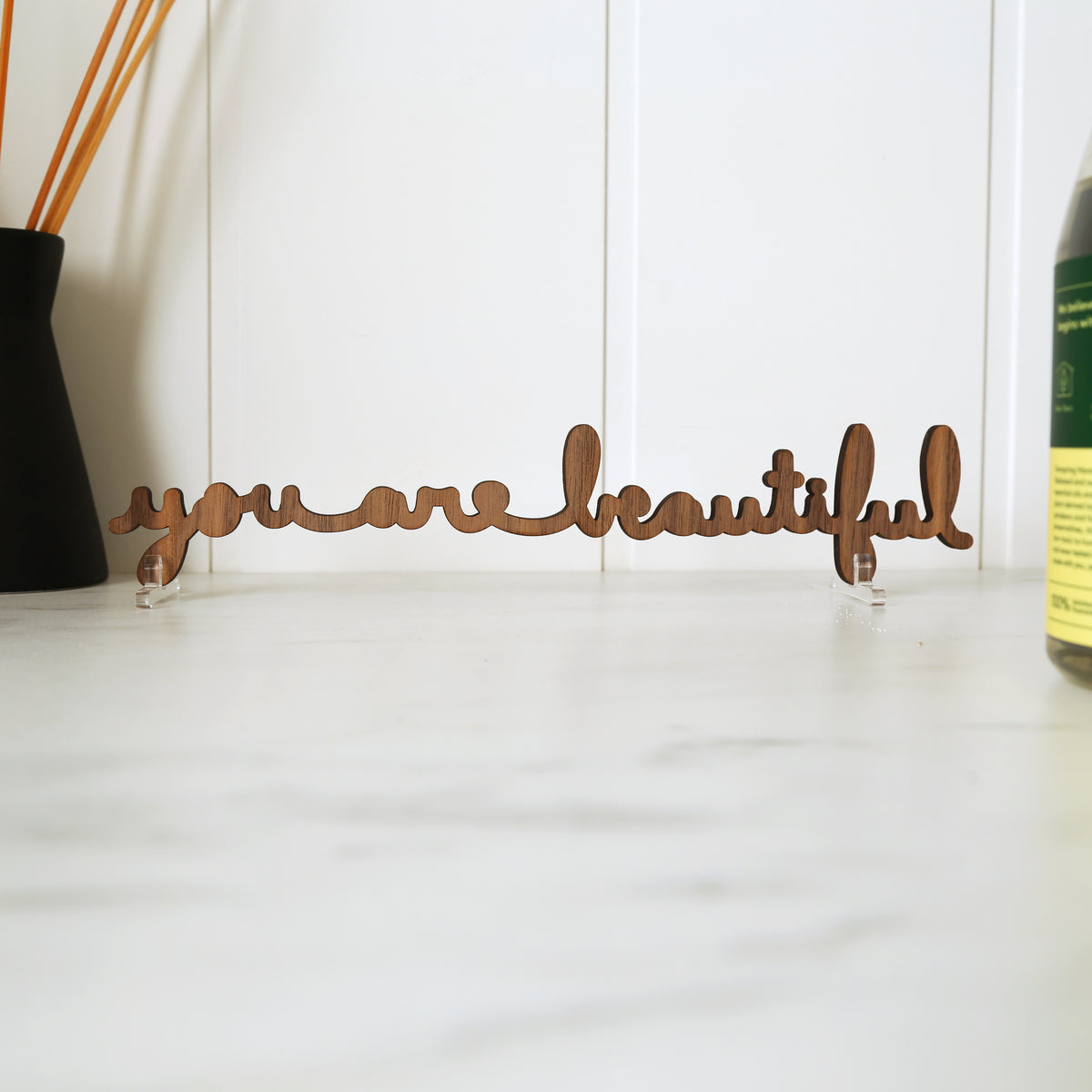 Walnut Cursive Piece - Small — You Are Beautiful